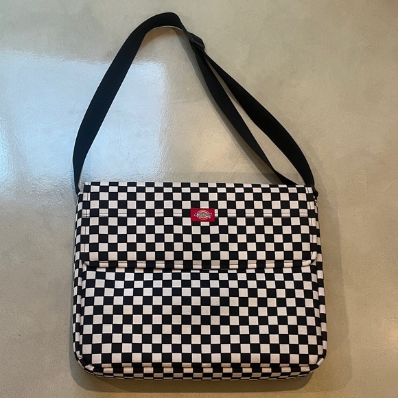Dickies | Bags | Dickies Checkered Black And White Messenger Bag | Poshmark